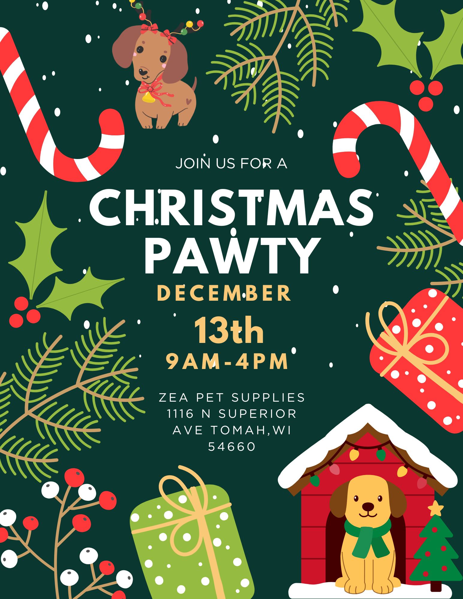 Christmas Pawty - ZEA Pet Supplies - Explore Monroe County, Wisconsin